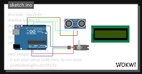 SERVO ULTRASONIC SENSOR Wokwi ESP STM Arduino Simulator