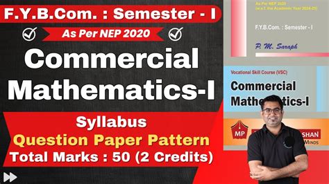 Fybcom Commercial Mathematics I Fybcom Semester 1 Syllabus Question Paper