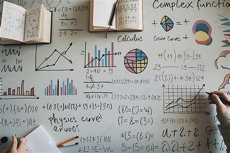 Open Book With Mathematical Formulas And Hand Drawn Equations Background Mathematical Formulas