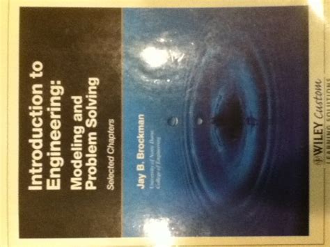 introduction to engineering modeling and problem solving jay b