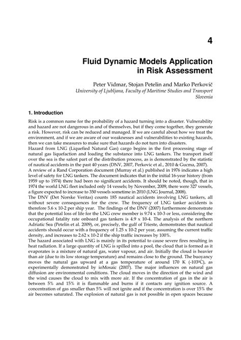 Pdf Fluid Dynamic Models Application In Risk Assessment