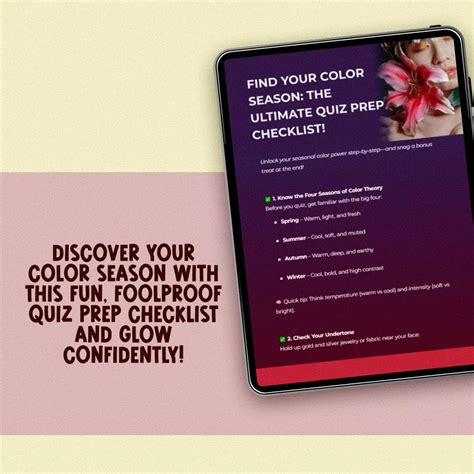 Find Your Color Season The Ultimate Quiz Prep Checklist Color Theory Seasons Quiz Guide