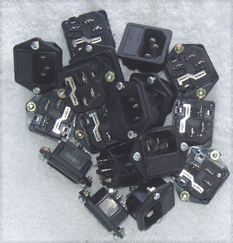 Screw Panel Mount Iec Socket Male With Fuse Holder Used