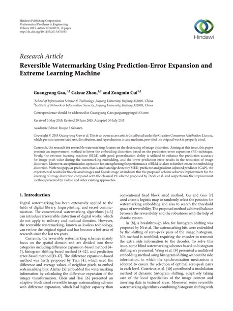 Pdf Reversible Watermarking Using Prediction Error Expansion And