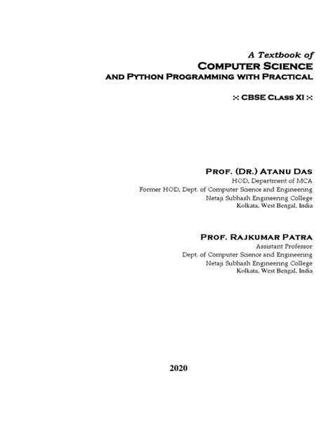 Computer Science And Python Programming With Practical Pdf