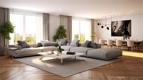 3d로 시각화된 신축 아파트에 초대형 소파와 식사 공간이 있는 넓고 현대적인 거실 공간 소파 배경 거실 소파 천장 배경 일러스트 및 사진 무료 다운로드 Pngtree