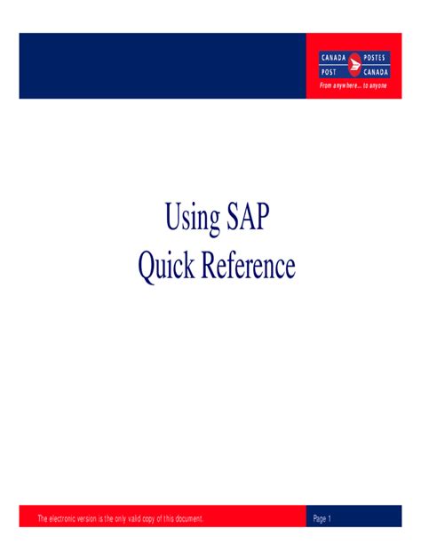 Fillable Online Using SAP Quick Reference Fax Email Print PdfFiller