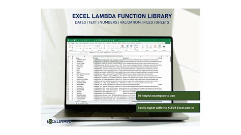 Excel Custom Lambda Formula Library Template