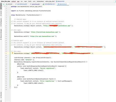Application Initialization In Client Side Set Up For Sdk For Androidjava Android