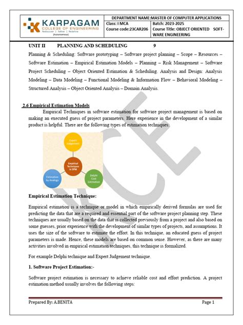 2 6 Emprical Estimation Models Pdf Object Oriented Programming Software