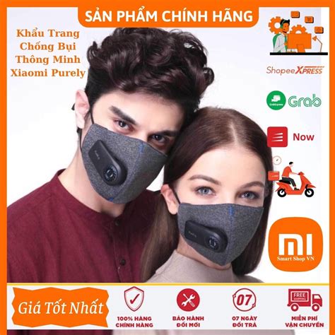 Khẩu trang chống bụi thông minh Xiaomi Purely Hàng Chính Hãng Shopee Việt Nam