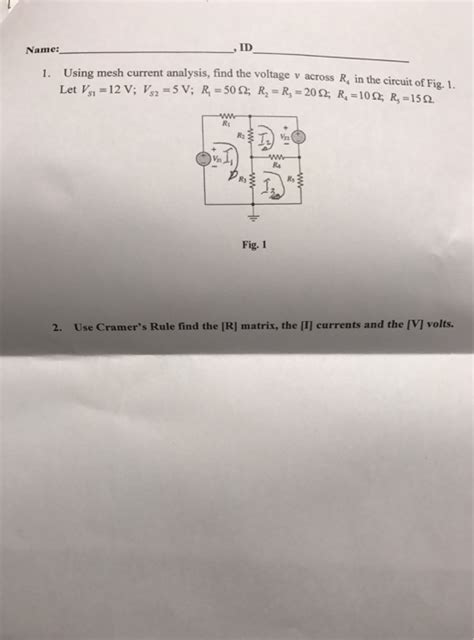solved using mesh current analysis find the voltage v