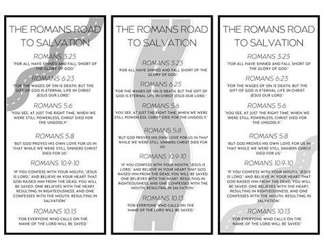 Romans Road To Salvation Bookmark Or Tract Etsy