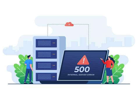 500 Internal Server Error Concept Flat Illustration Website Error