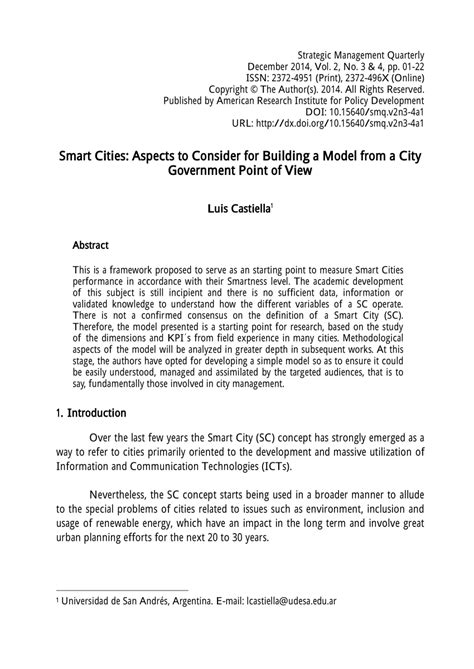 Pdf Smart Cities Index Towards A Methodological Framework