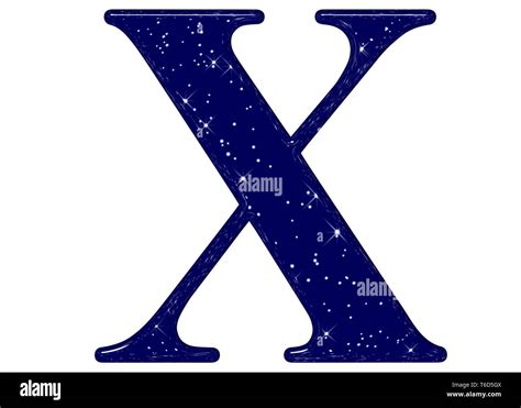 Roman Numeral 10 Ten Star Sky Texture Imitation Isolated On White