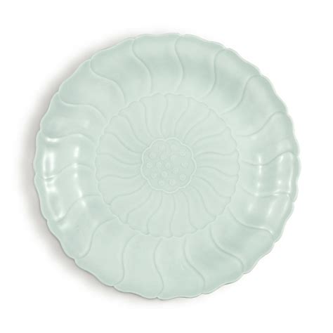 A Rare Celadon Glazed Lotus Dish Mark And Period Of Yongzheng