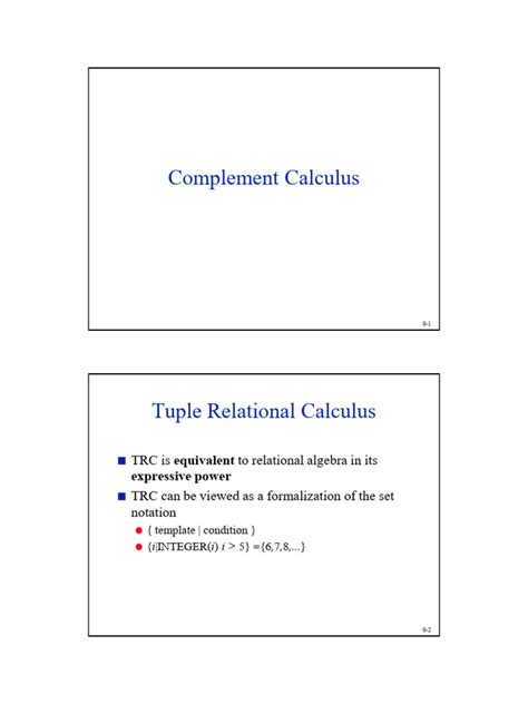 Calculus Complement 2021 Pdf First Order Logic Proposition