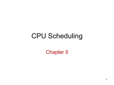 Scheduling Algorithms Ppt