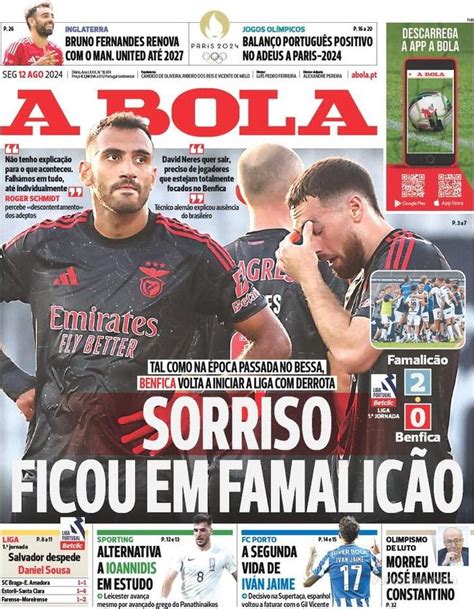 As capas dos jornais desportivos após derrota do Benfica na 1º jornada