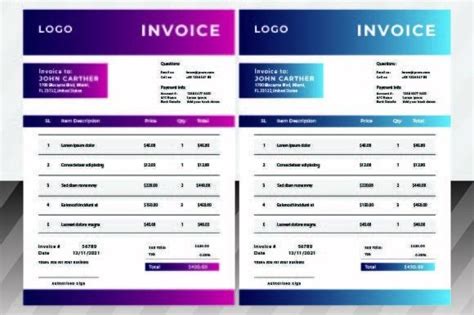Invoice Excel Designs Graphics