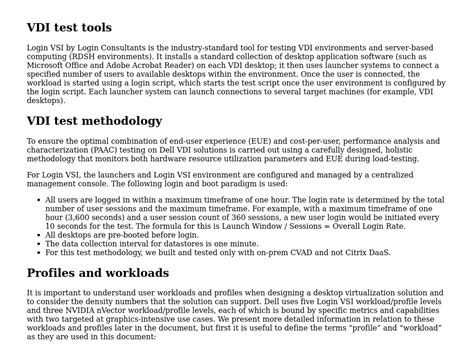 Test And Performance Analysis Methodology Vdi Design Guide—citrix Virtual Apps And Desktops On