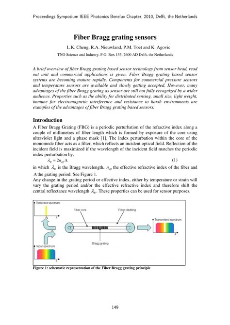 Pdf Fiber Bragg Grating Sensors