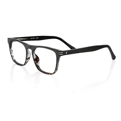 Life Line Black Rectangle Eyeglass Full Rim Plastic Frame