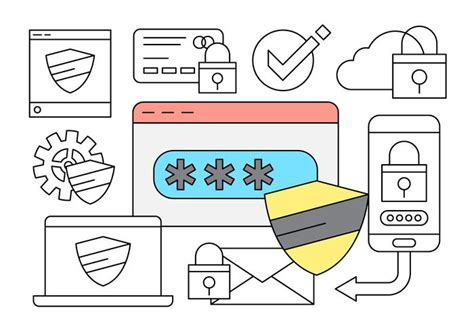 Password Protection Vector Illustration In Minimal Linear Style 143614