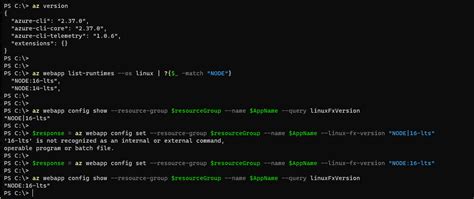 Unable To Update App To Target Different Version Of Node Via Az Cli · Issue 121 · Azureapp