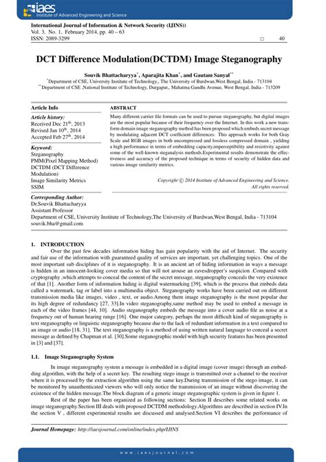 Pdf Dct Difference Modulation Dctdm Image Steganography