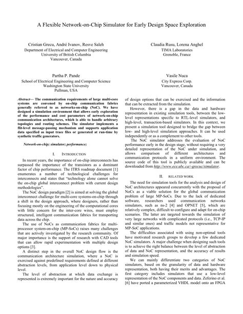 Pdf A Flexible Network On Chip Simulator For Early Design Space Exploration