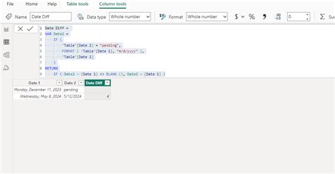 Solved Calculate Date Difference Between Two Columns Microsoft Fabric Community