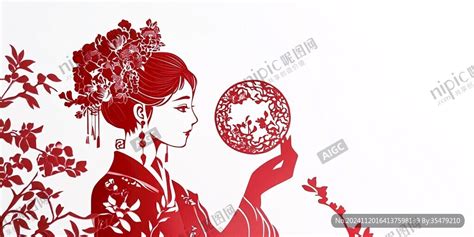 Ai创作图中式婚礼插画 手绘新娘中式新娘 中式卡通新娘 卡通中式新娘 中式手绘婚礼背景 古风婚礼背景 漫画中式新娘 古风婚礼插画 剪纸仕女