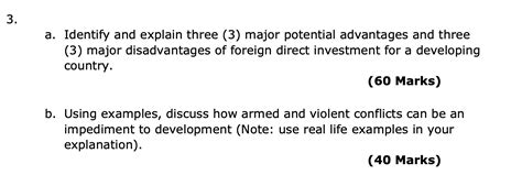 Solved A Identify And Explain Three 3 Major Potential