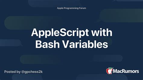 Applescript With Bash Variables Macrumors Forums