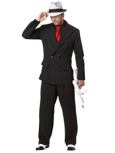 Mob Boss Gangster 1920s Mobster Mafia Pinstripes Suit Chicago Men