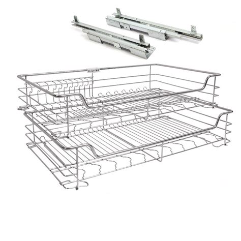 สินค้าใหม่ 🛒ตะแกรงสแตนเลสคว่ำจาน 304 ลิ้นชักสแตนเลส Dish Rack สดุเหล็ก 2ชั้น 4ขนาดสำหรับหน้าบาน