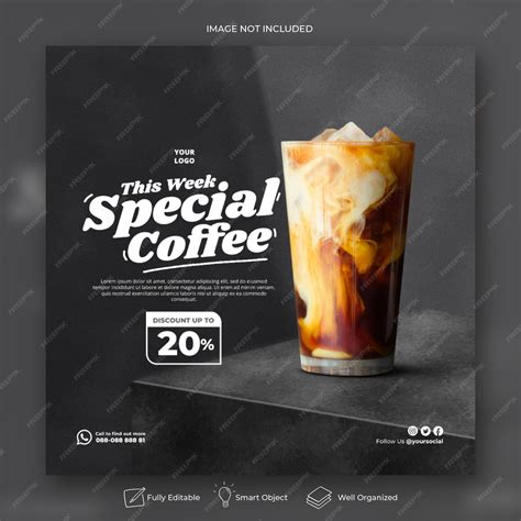Premium Psd Ice Coffee Menu Social Media Template