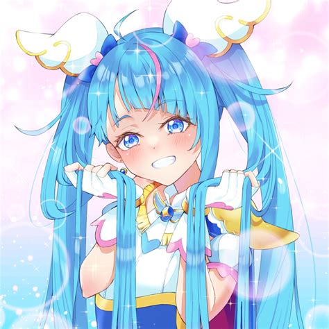 Safebooru 1girl Ahoge Blue Eyes Blue Hair Blush Brooch Commentary