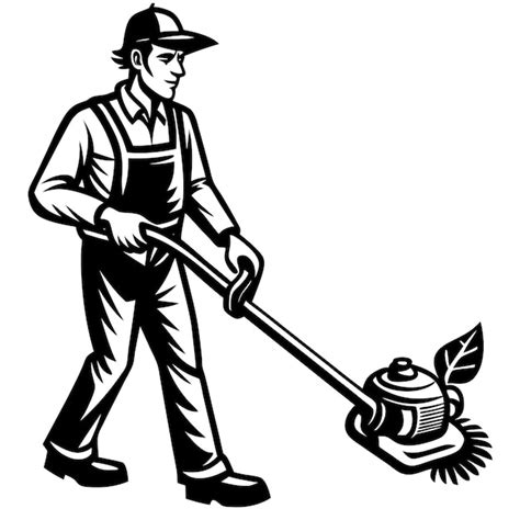 Brush Cutter Vector Silhouette Premium Ai Generated Vector