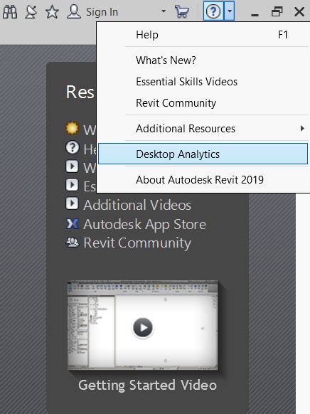how to disable the desktop analytics program in revit