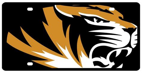 Missouri Tigers License Plate Acrylic Mega Style Detroit Game Gear