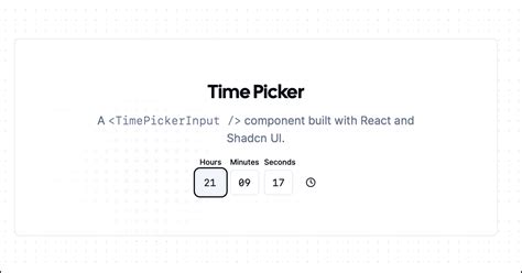 timepicker all shadcn