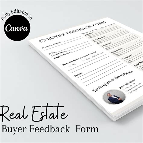 Buyer Showing Feedback Form Showing Schedule Real Estate Marketing
