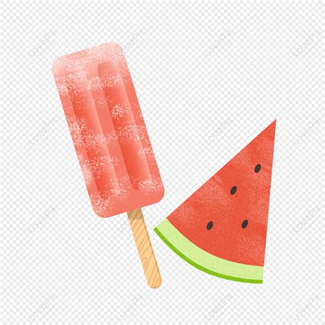 수박 맛의 아이스 캔디 Png 일러스트 무료 다운로드 Lovepik