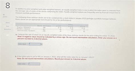 solved in addition to price weighted and value weighted