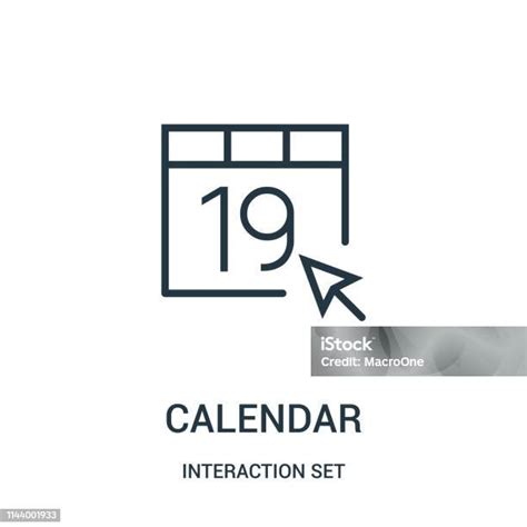 상호 작용 집합 컬렉션에서 달력 아이콘 벡터입니다 얇은 라인 달력 개요 아이콘 벡터 일러스트 레이 션입니다 0명에 대한 스톡 벡터 아트 및 기타 이미지 Istock