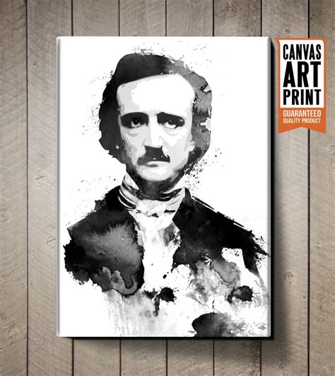Edgar Allan Poe Canvas Art Print Portrait By Mediagraffitistudio