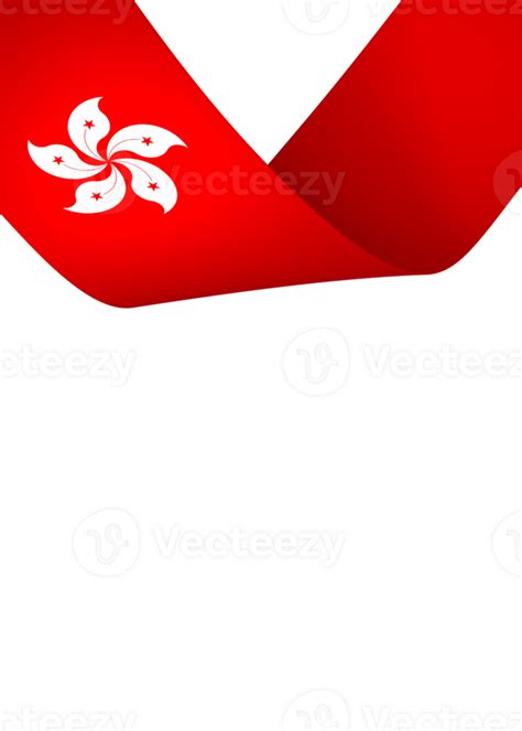 Hong Kong Flag Element Design National Independence Day Banner Ribbon